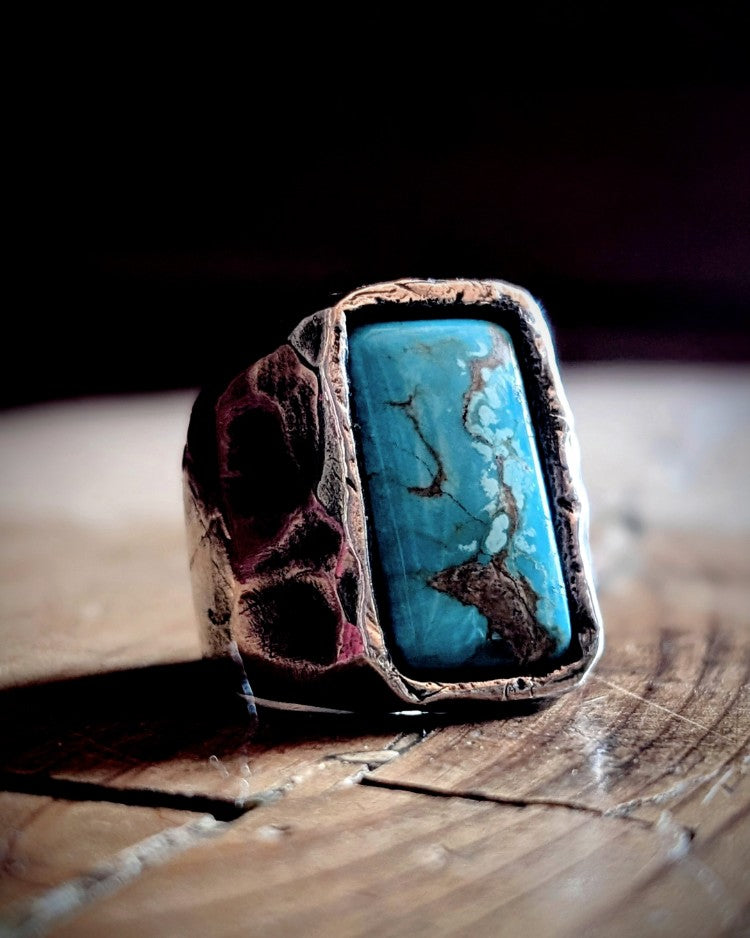 Turquoise Signet Ring sz 10 – JM Custom Skull Rings